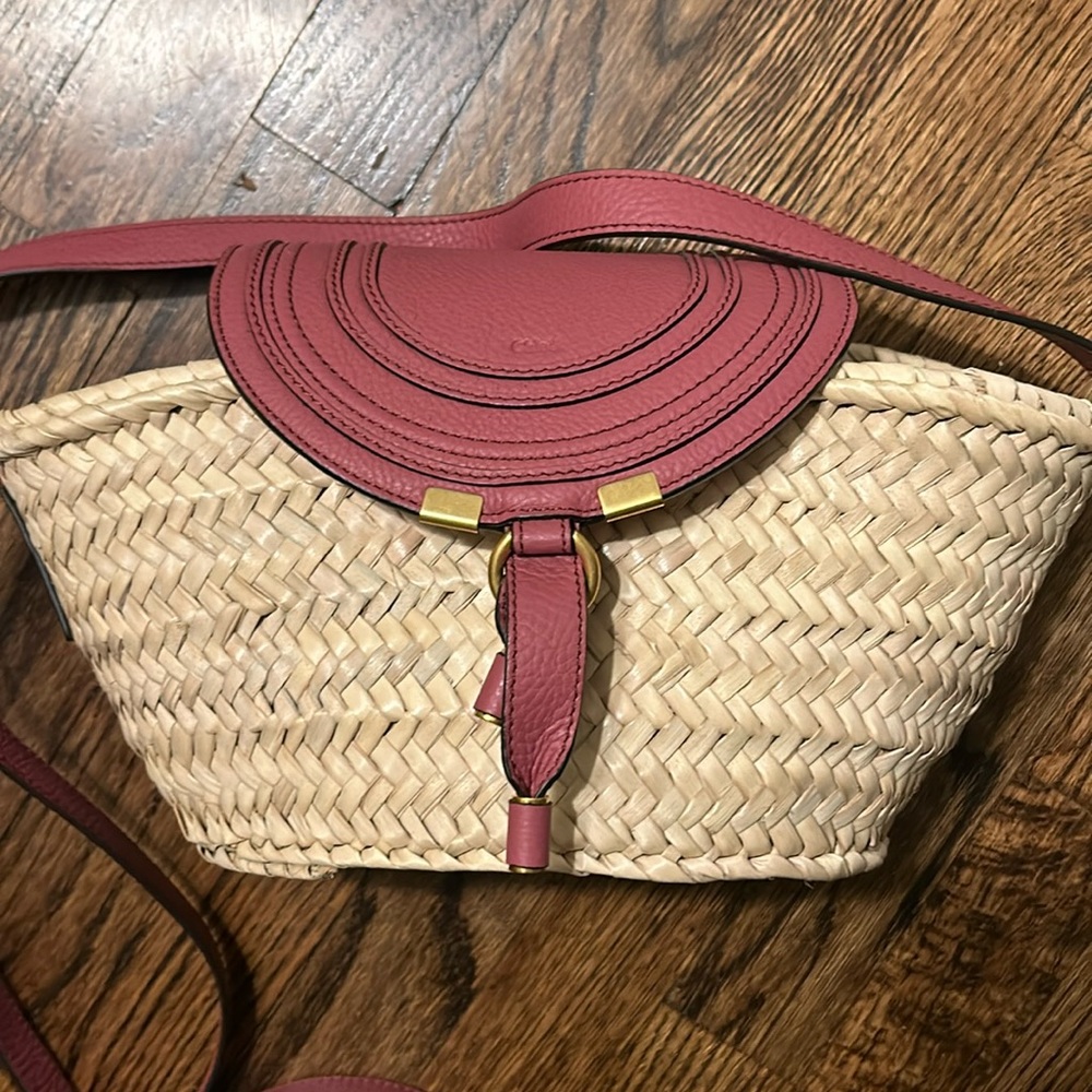 Chloe Pink Small Marcie Basket Bag - Gem